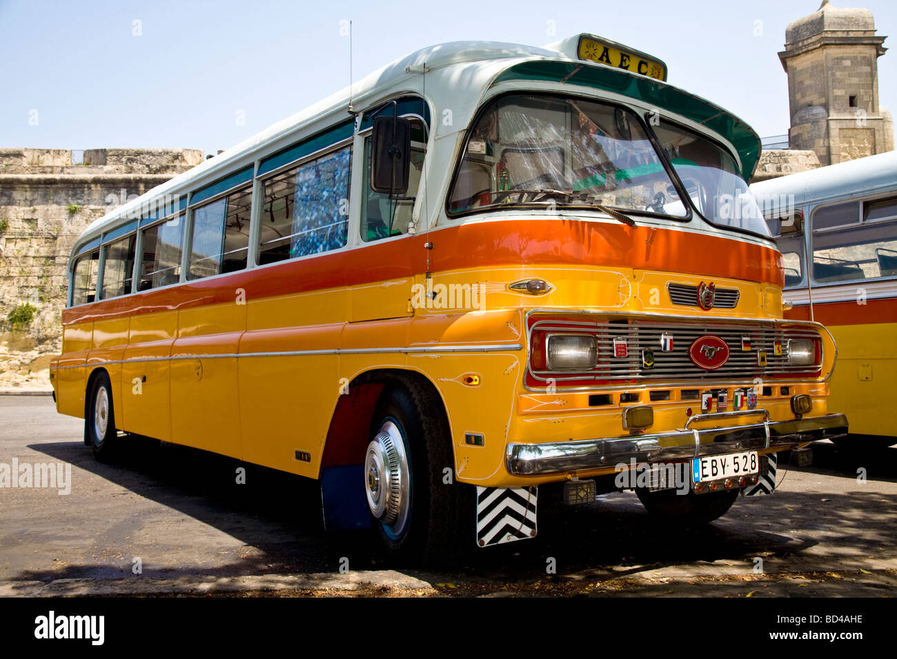 Maltese bus EBY528 in Valletta bus station, Malta, EU Stock Photo - Alamy