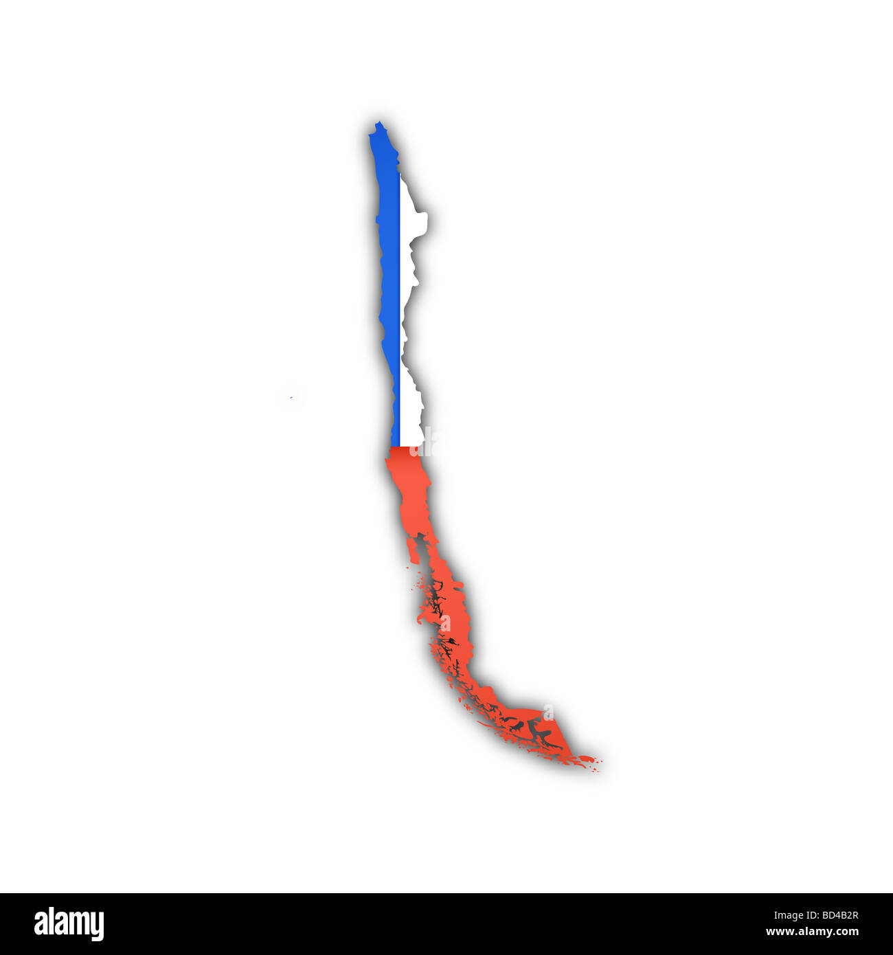 map and flag of chili with shadow on white background Stock Photo - Alamy