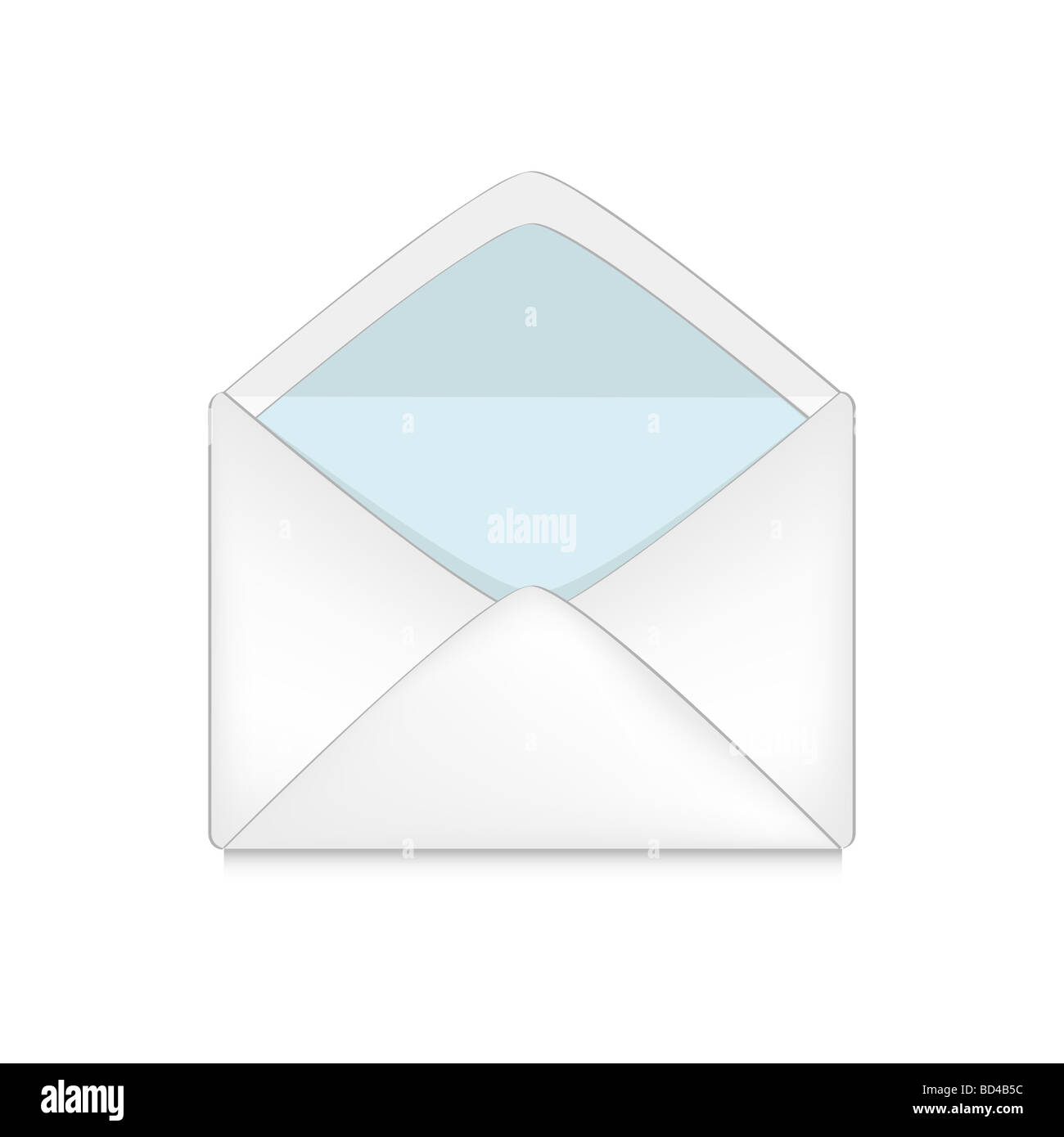 opened envelope on white background Stock Photo - Alamy