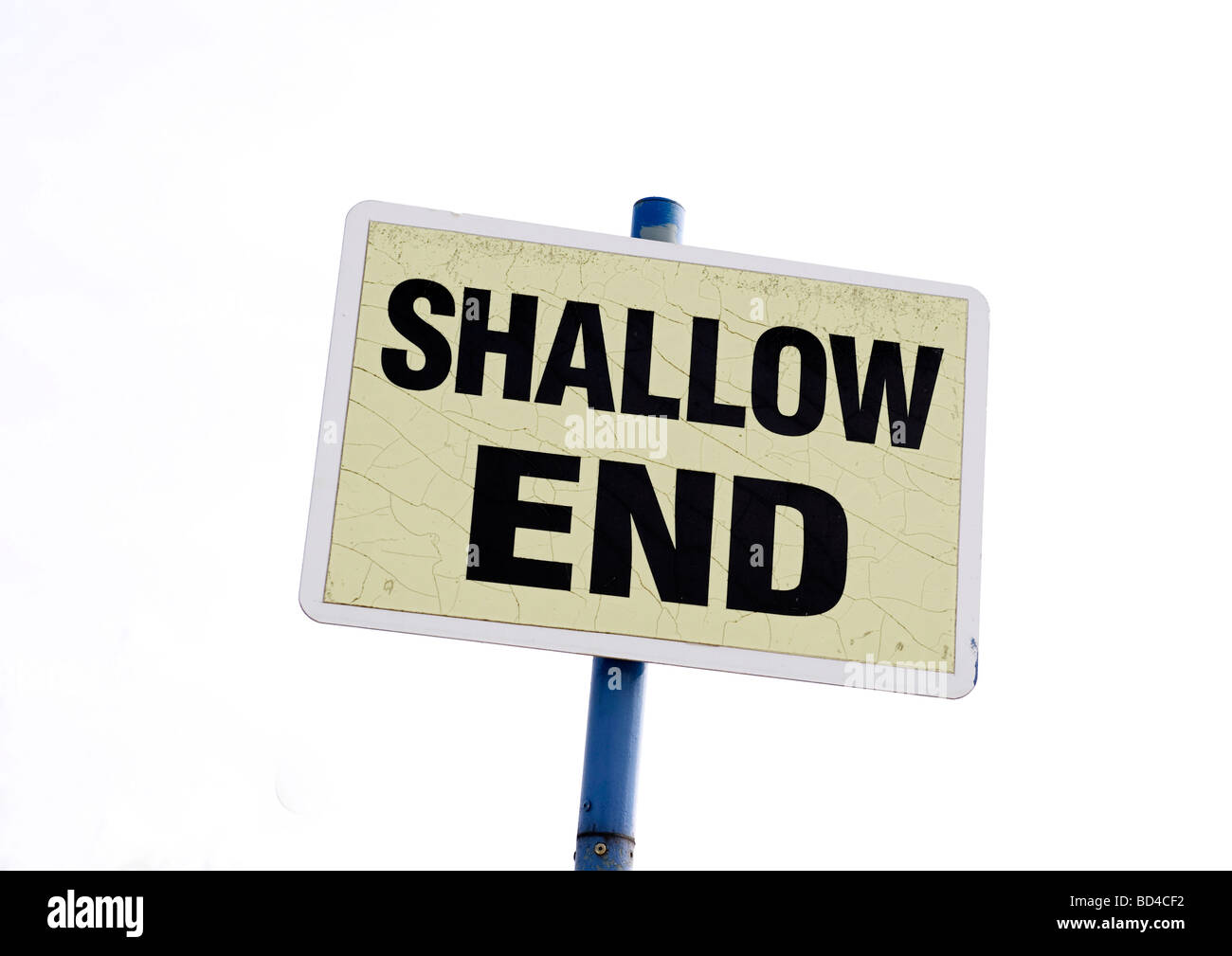 Shallow end swimming pool sign at Tooting Lido, London, SW17, UK Stock ...