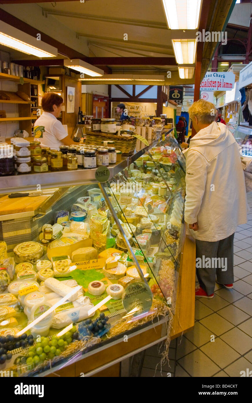 Cheese stall in Stora Saluhallen the Great Market hall in Gothenburg ...