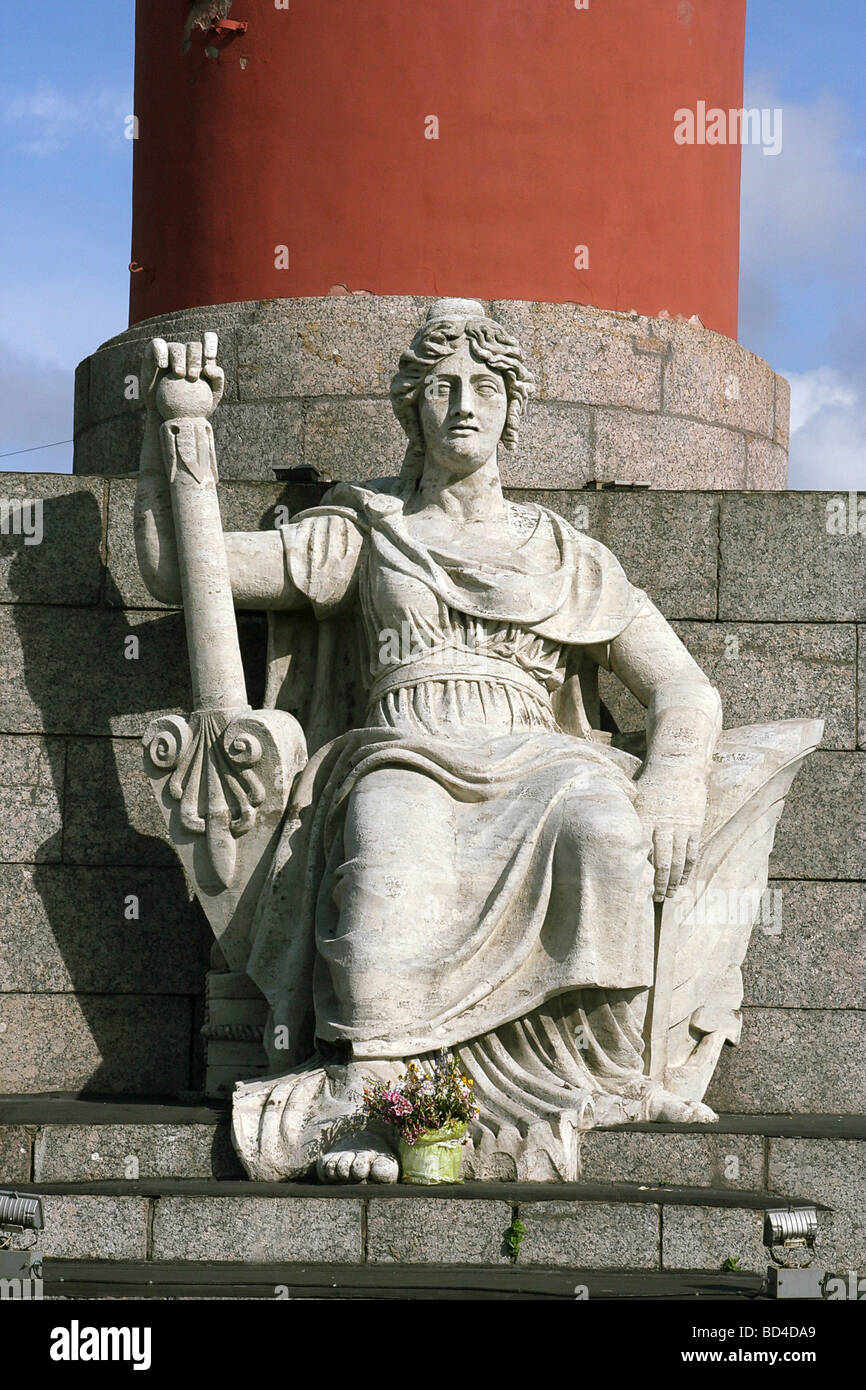 Russia, St Petersburg, Rostra columns on the Wassiljewski island Stock ...