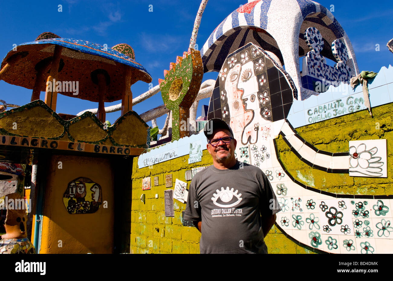 Portrait of the artist Jose Fuster in Havana Cuba at his home with ...