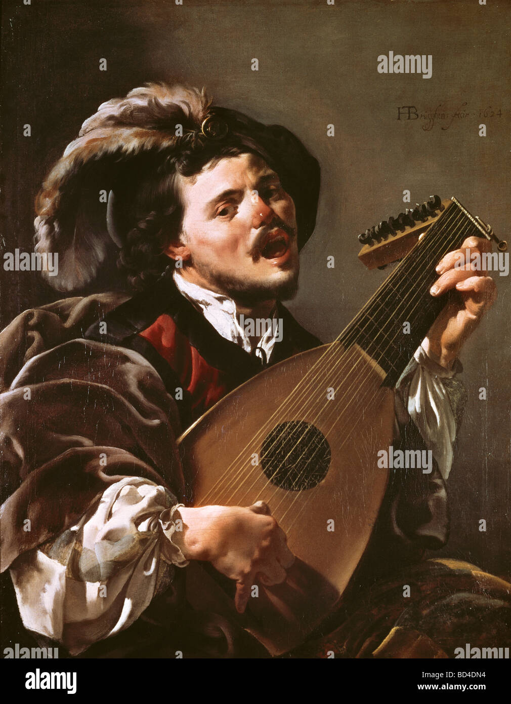 fine arts, Terbrugghen, Hendrick (1588 - 1629), painting, "Singing Lute ...