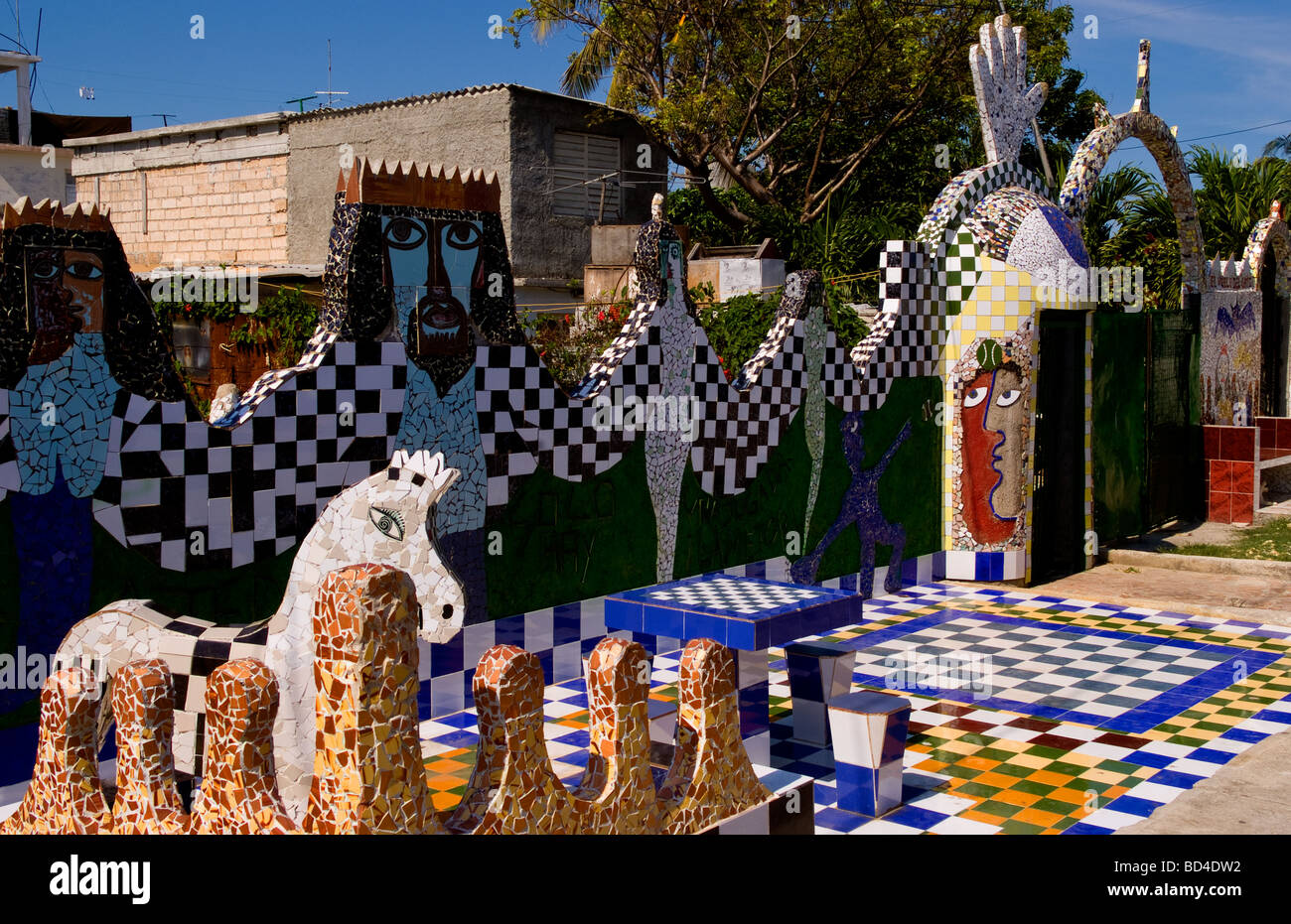 Havana Cuba home of the world famous ceramic artist Jose Fuster with ...