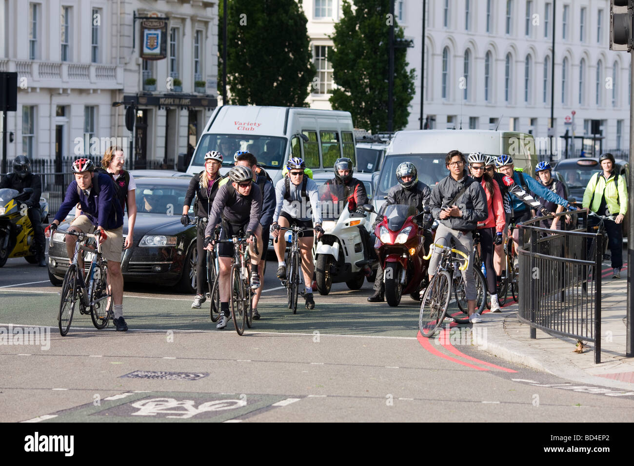 Cycle Commuters in Central London Stock Photo - Alamy