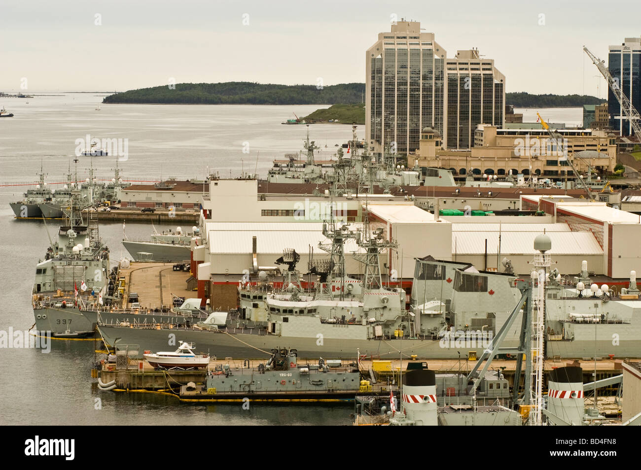 Ships docked at Canadian Forces Base Halifax, CFB, Nova Scotia, Canada ...