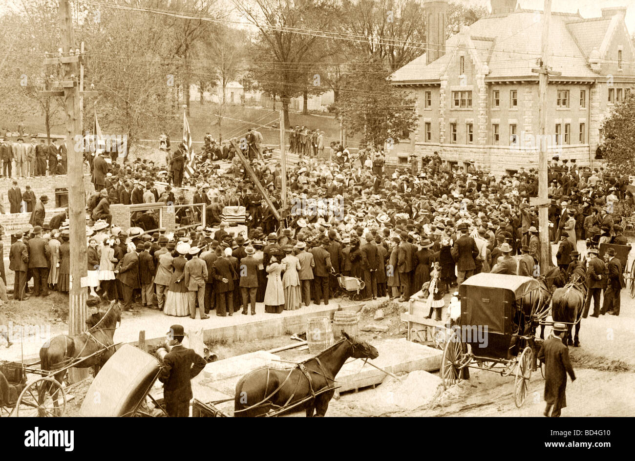 Speaker at Cornerstone Laying Ceremony Stock Photo - Alamy