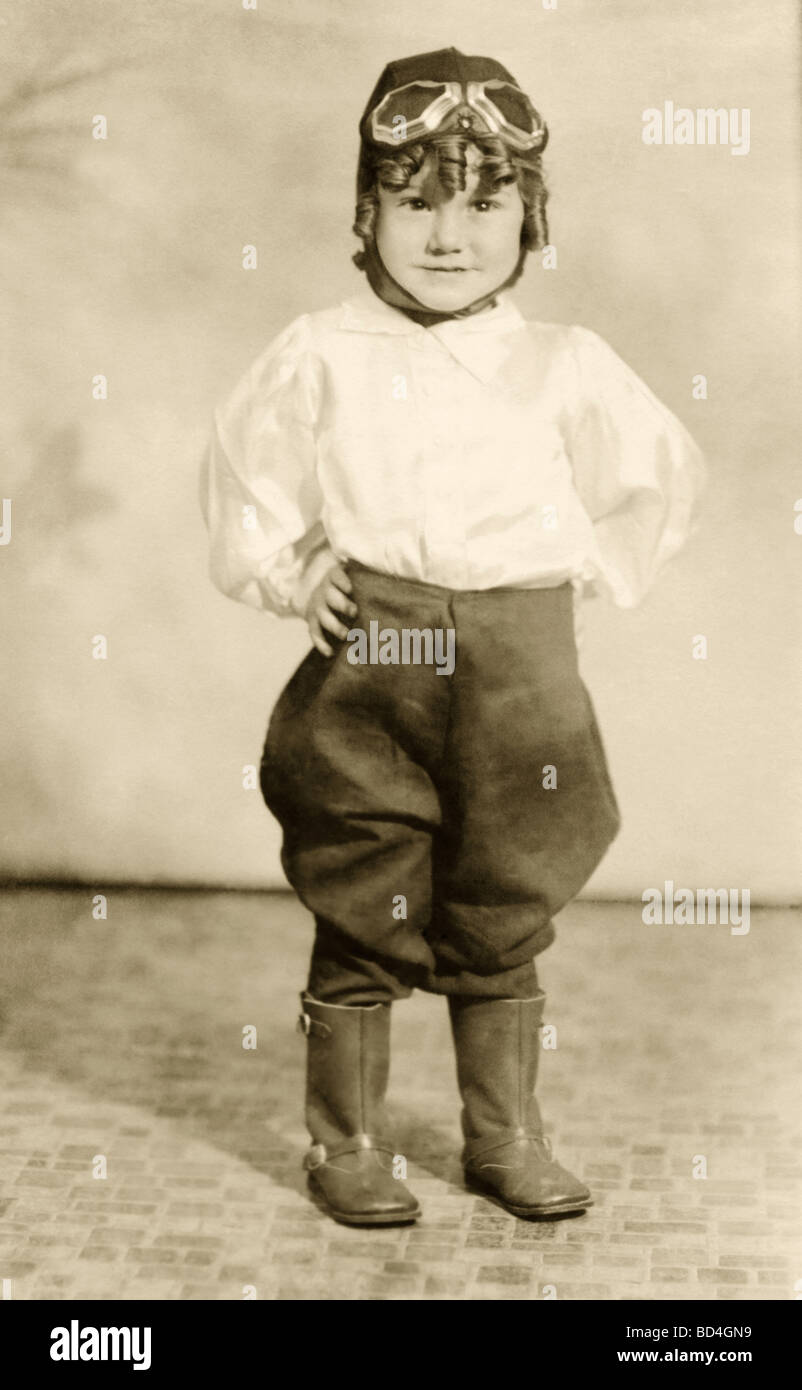 Little Boy Dressed as Junior Pilot Flyer Stock Photo - Alamy