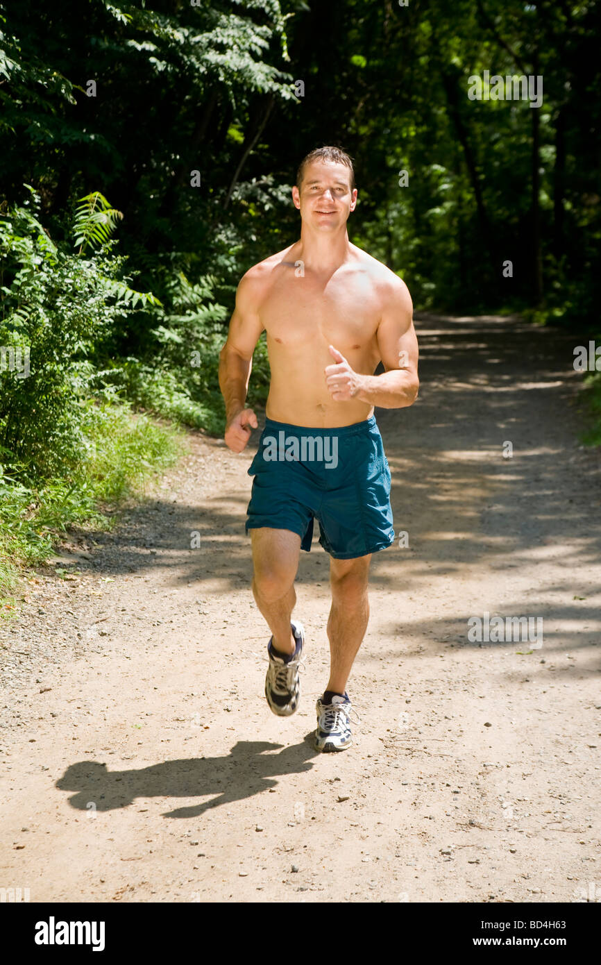 Man runs trail through hi-res stock photography and images - Alamy