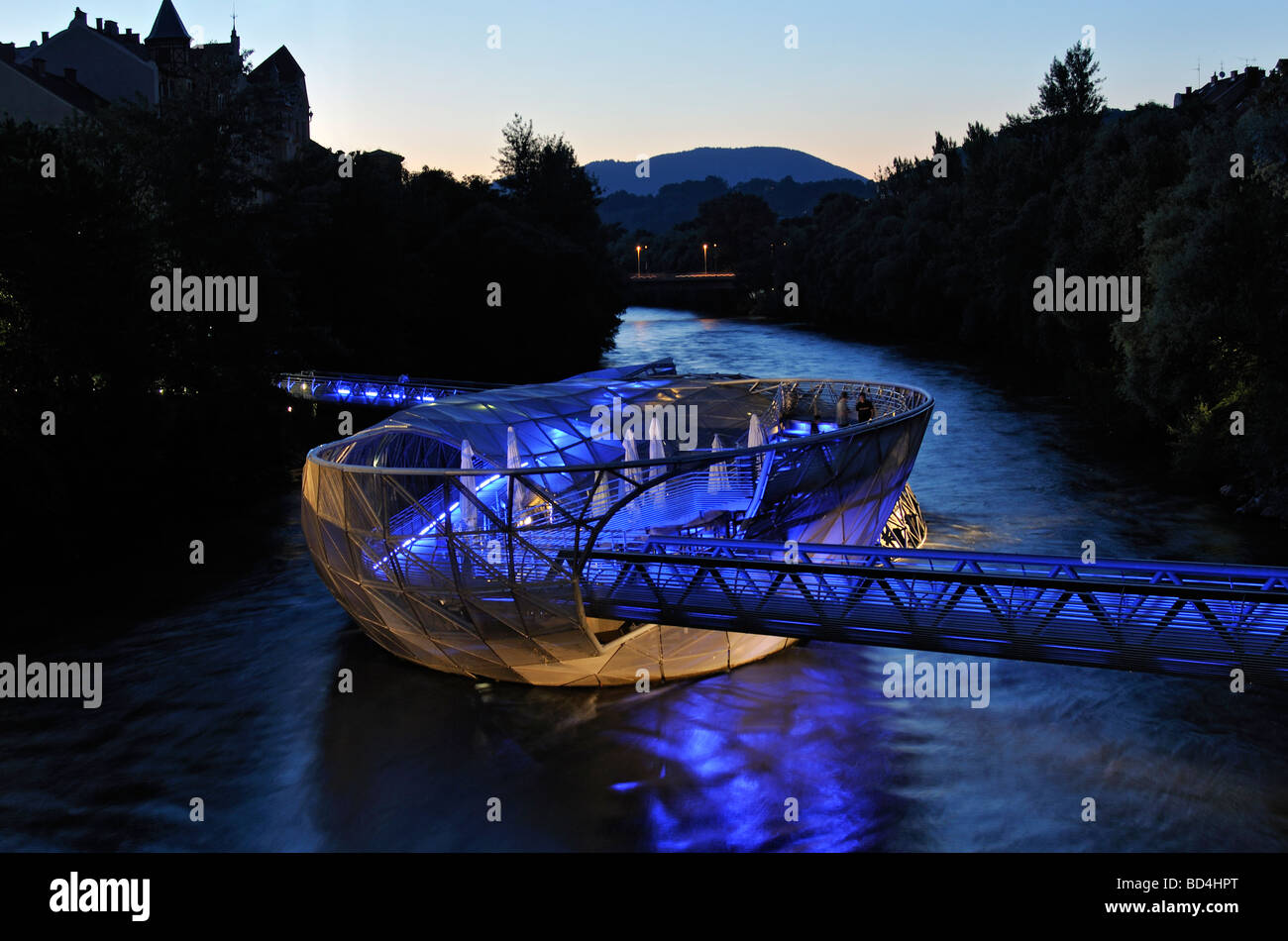 Futuristic Shell-shaped Artificial Steel Mur Island (Murinsel) designed ...