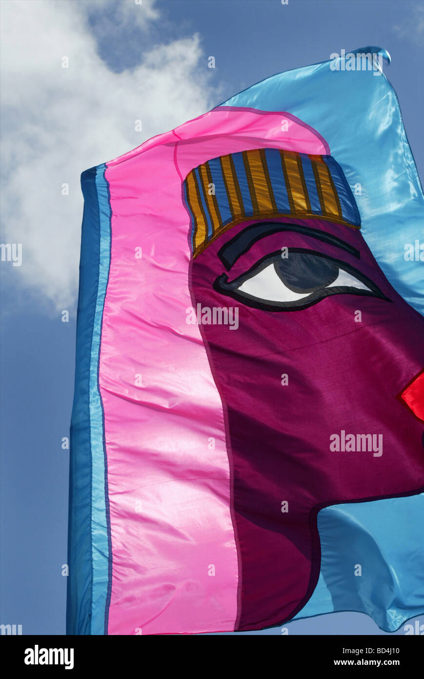 Colourful flags in Penzance for the Golowan festival Stock Photo - Alamy