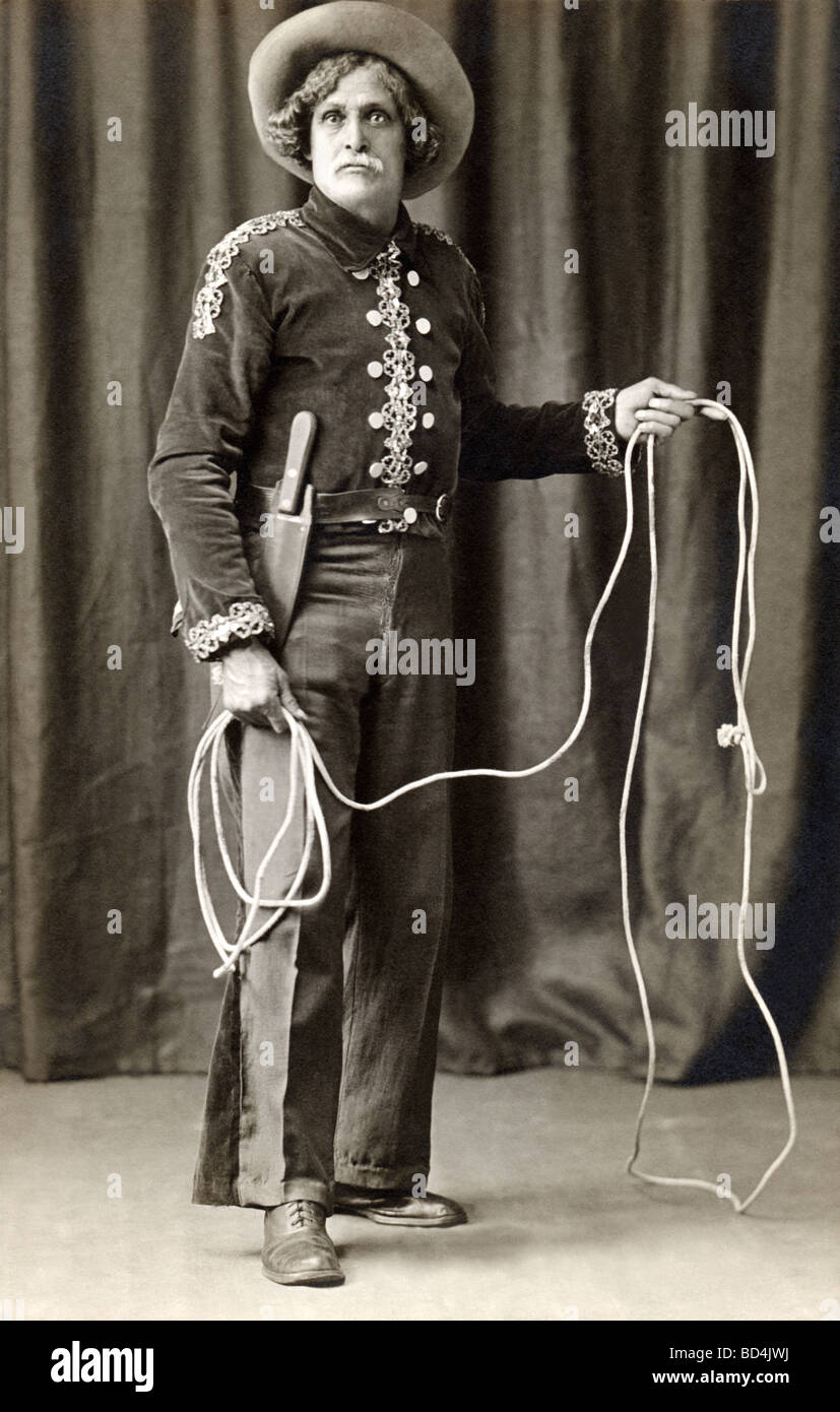 Cowboy Mexican John with Lasso or Lariat Stock Photo - Alamy