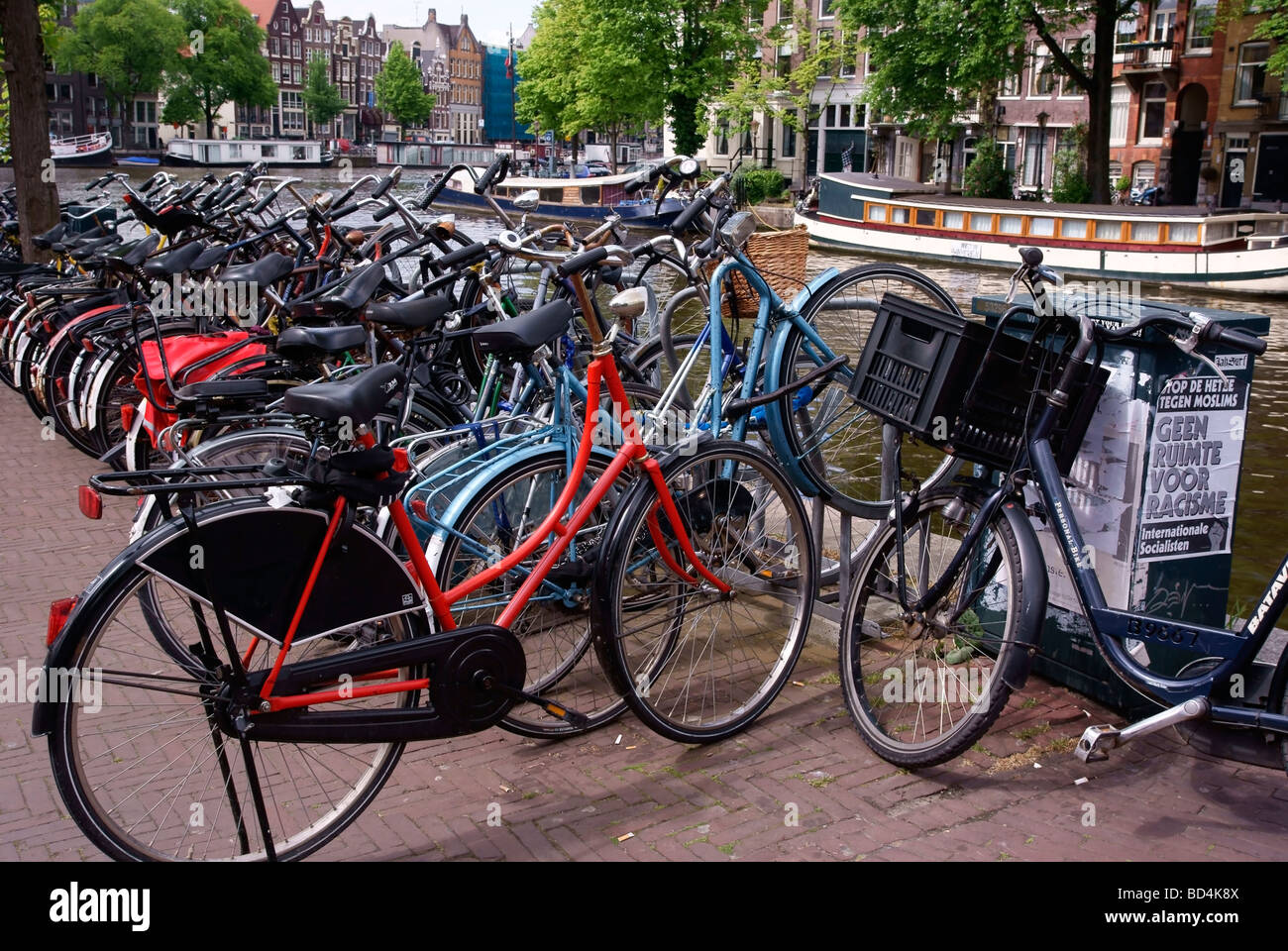 Red bicycle in Amsterdam Stock Photo - Alamy