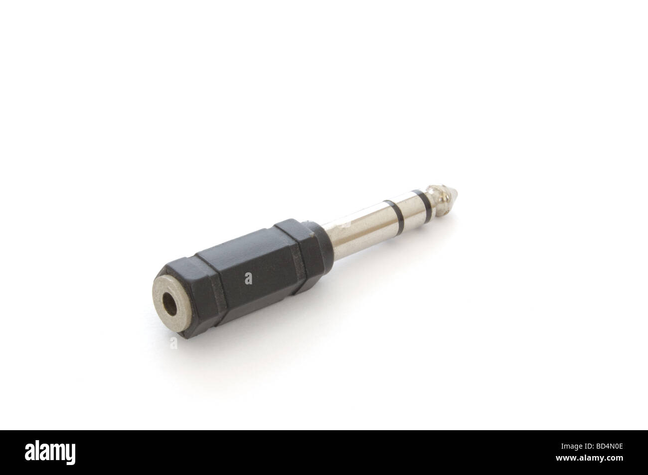 Phono jack plug adaptor isolated on a white background Stock Photo - Alamy