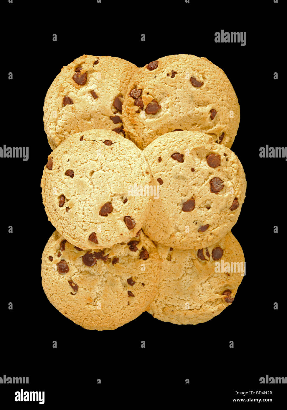 Six chocolate chip cookies Stock Photo - Alamy