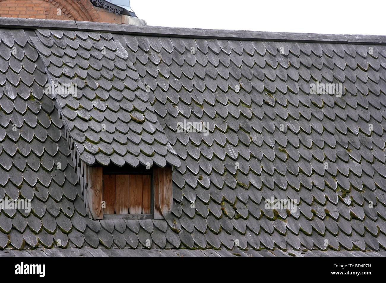 Russia, Moscow, wood shingles on a roof Stock Photo - Alamy