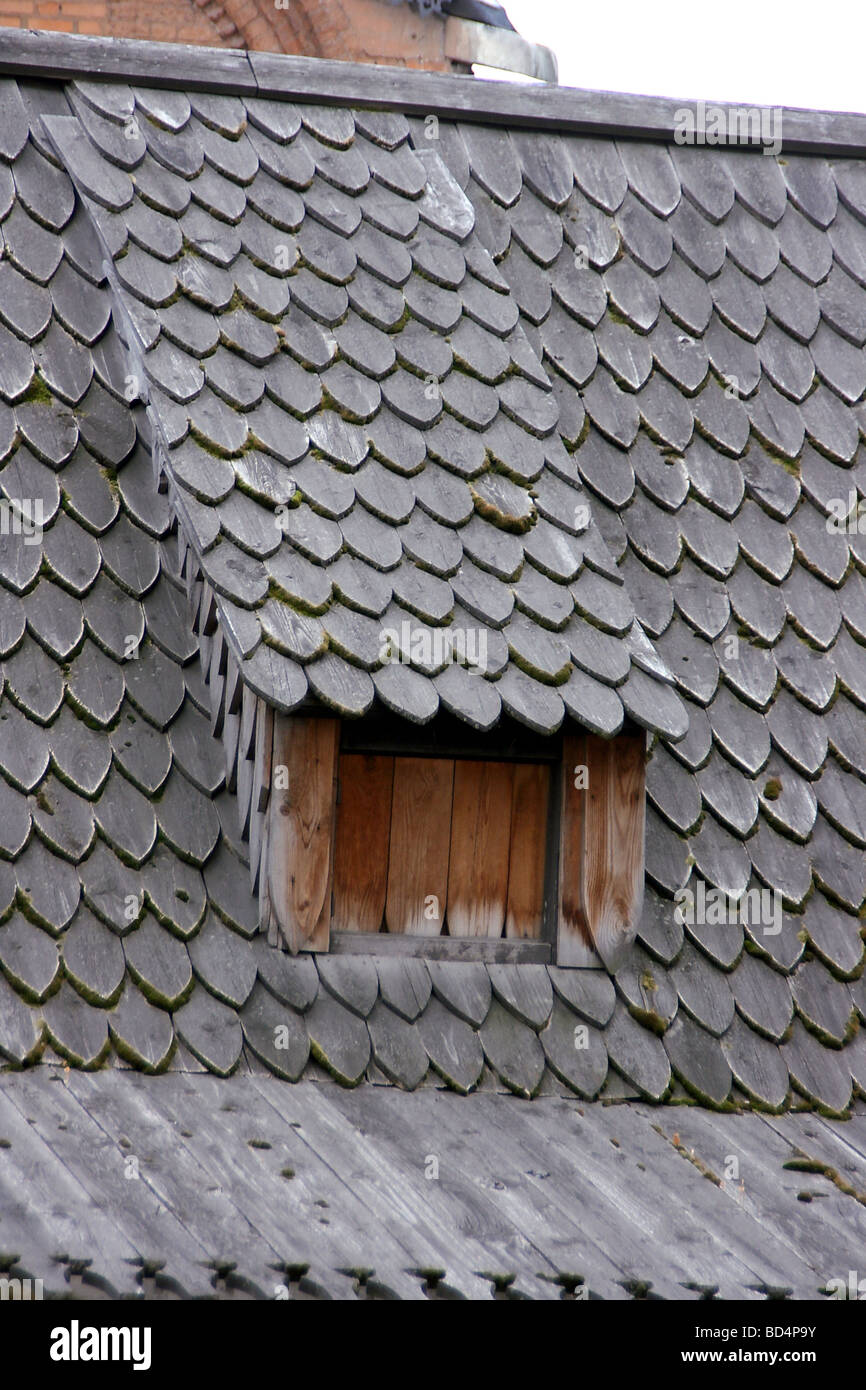 Russia, Moscow, wood shingles on a roof Stock Photo - Alamy