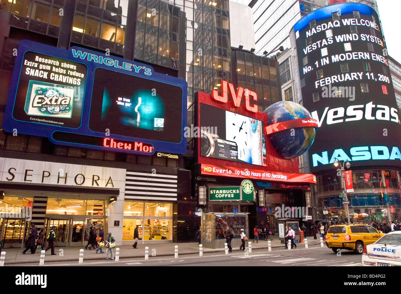 Sephora storefront and NASDAQ billboard at Times Square, Manhattan, New ...