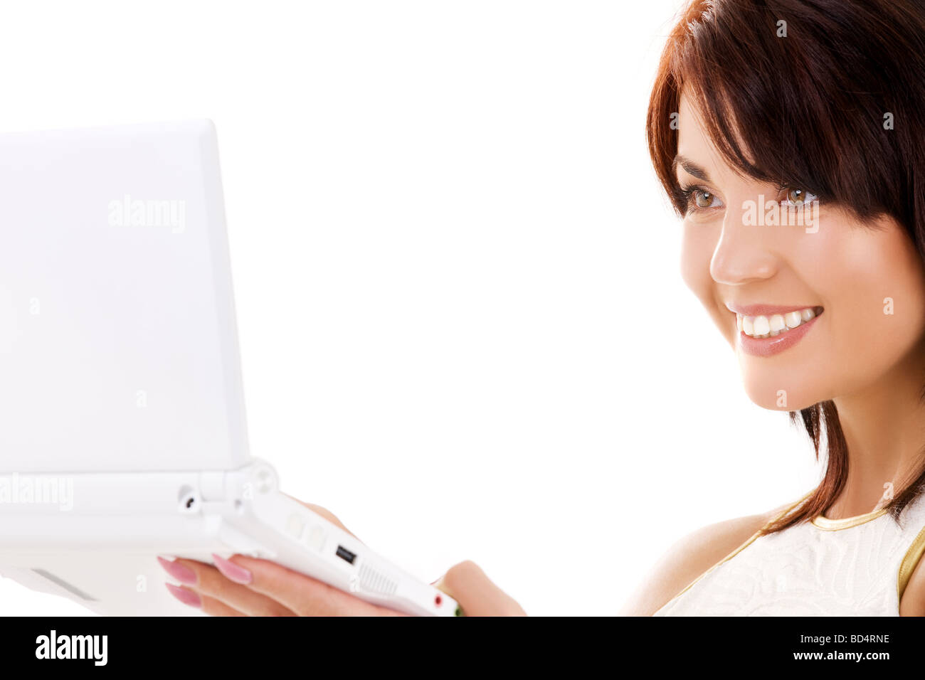 picture of happy woman with laptop computer Stock Photo - Alamy