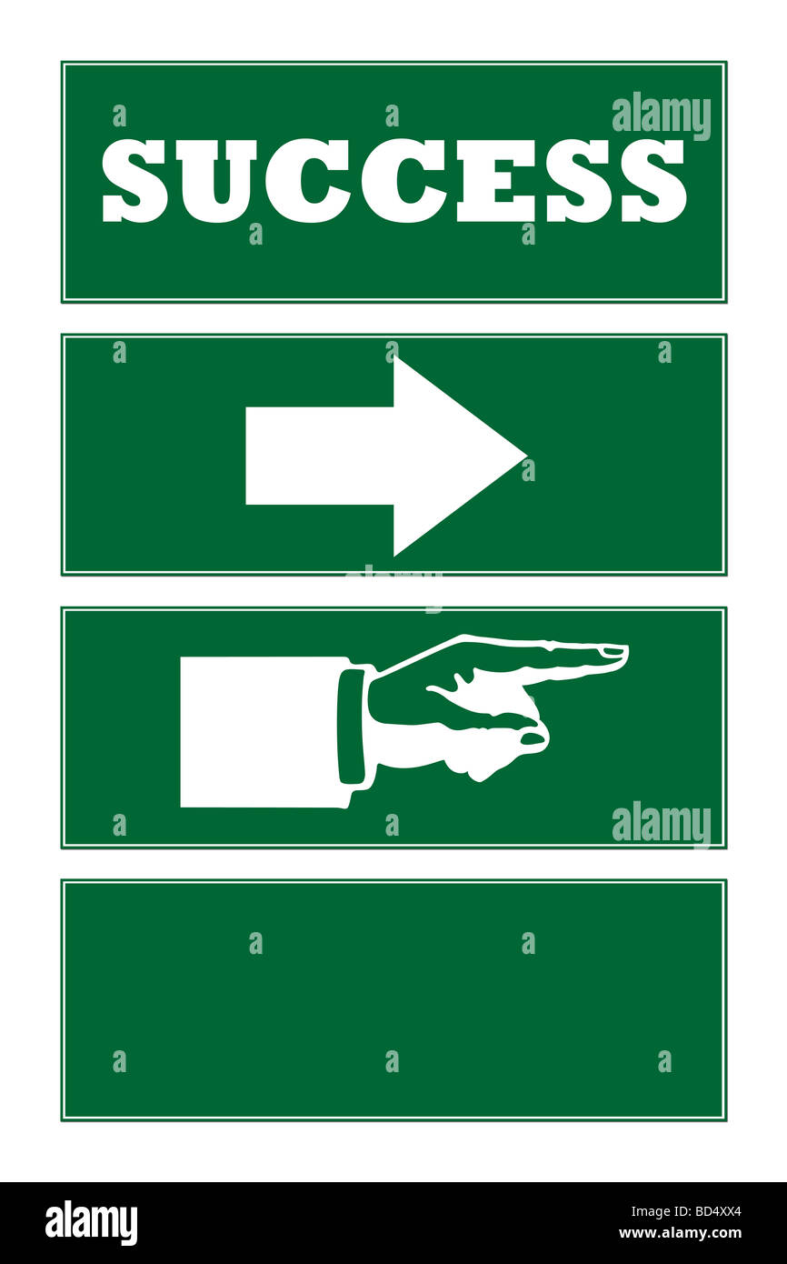 Set of four business success and motivational signs isolated on white ...