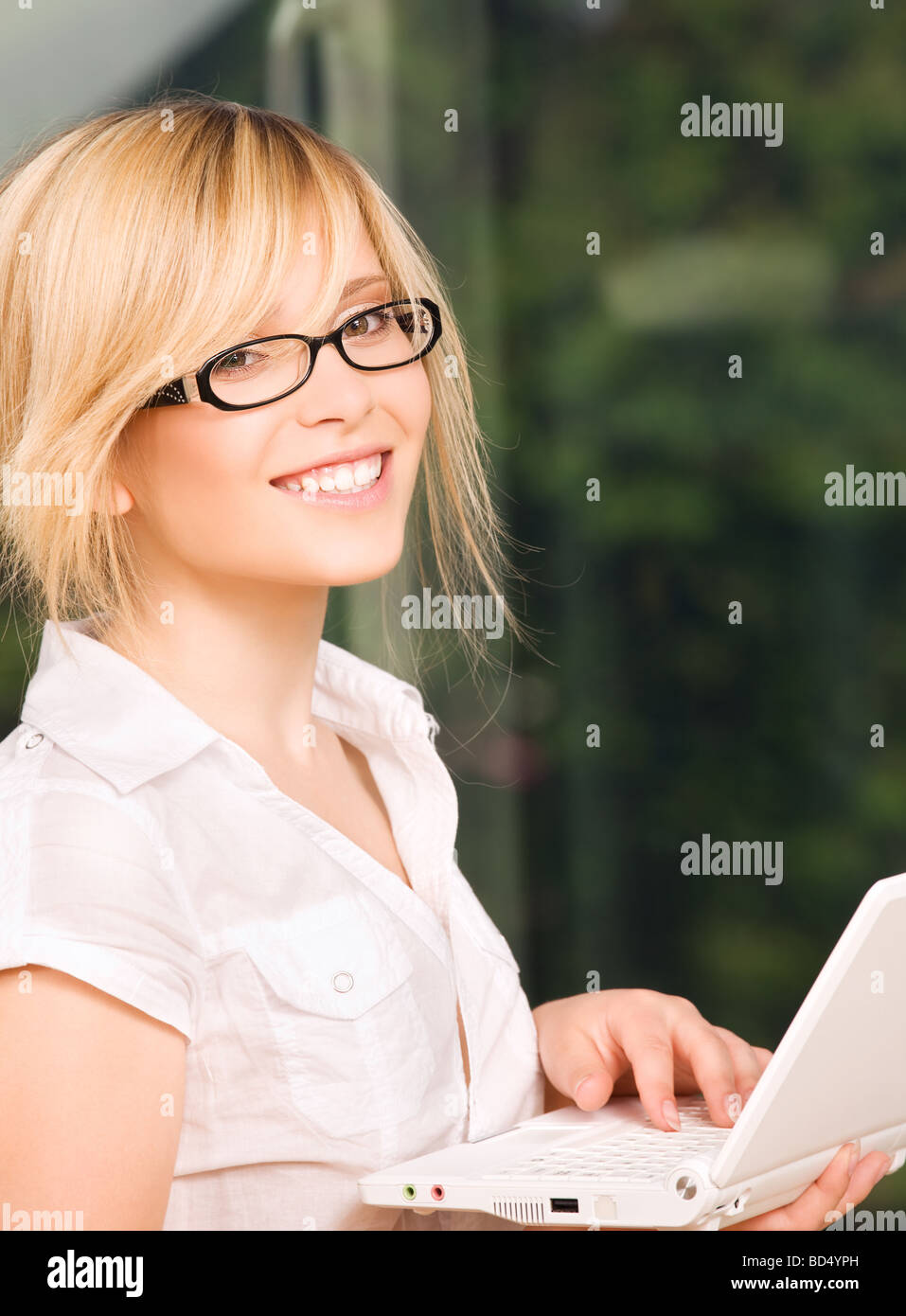 picture of office girl with laptop computer Stock Photo - Alamy