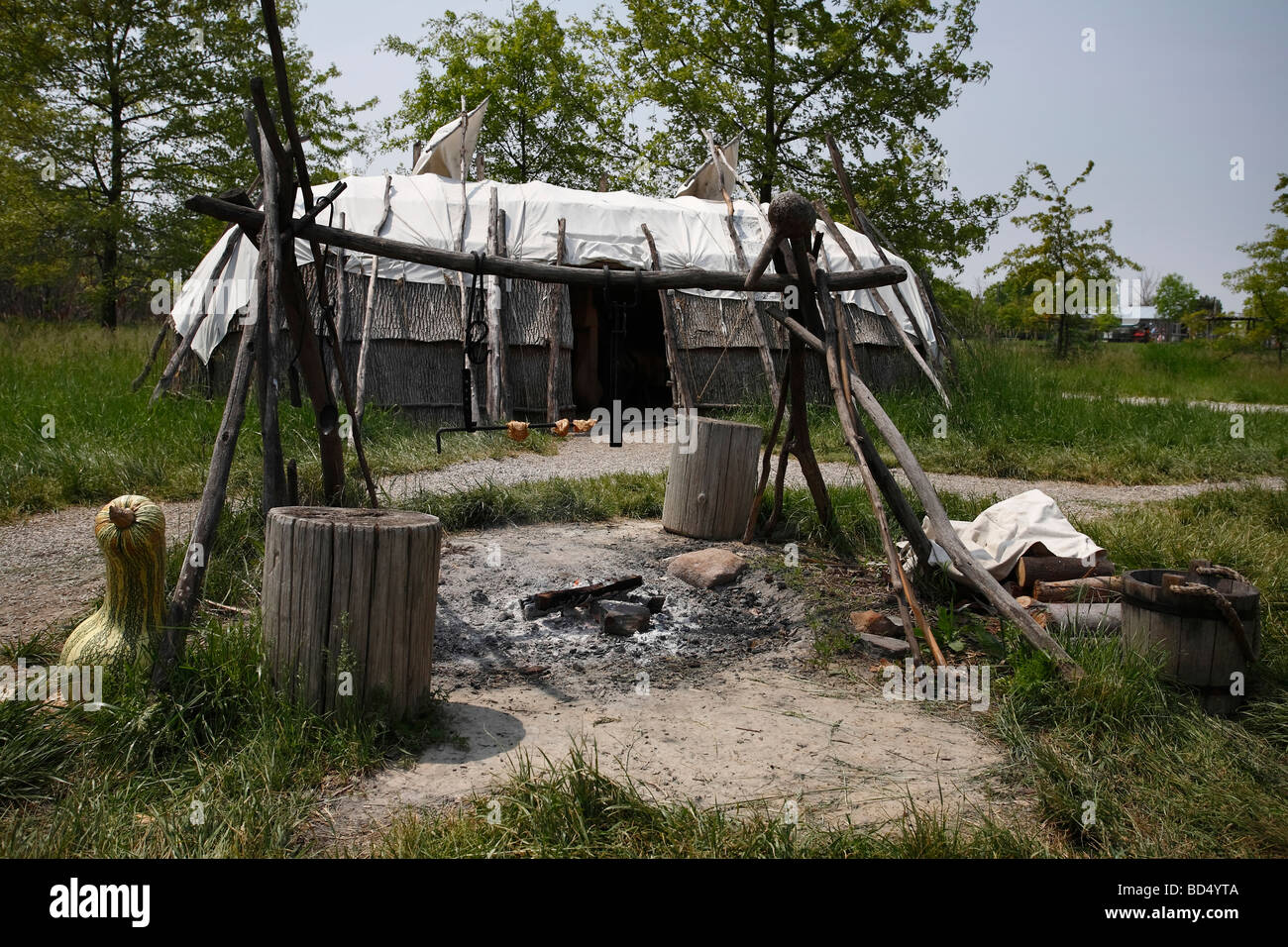 American bark dwelling historic history native old village wigwam ...