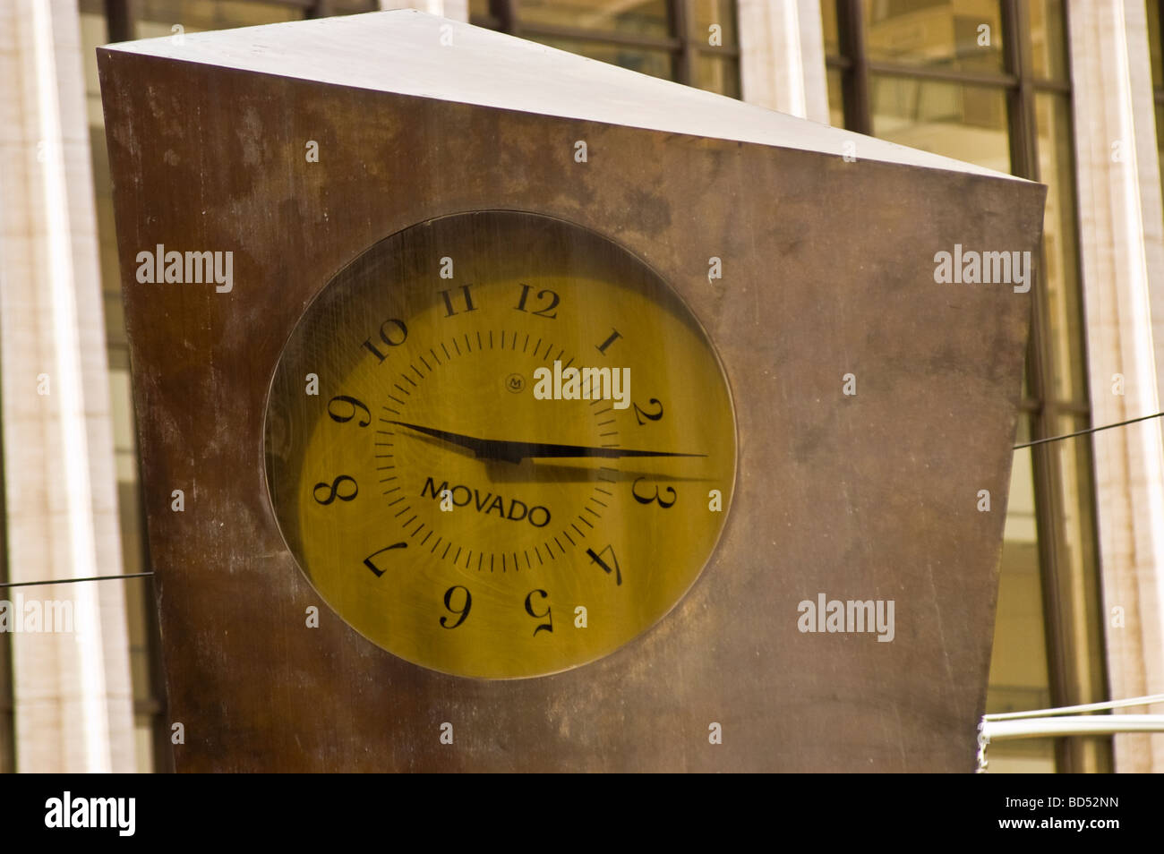 Movado clock statue, Dante Square, Manhattan, New York City, USA Stock ...