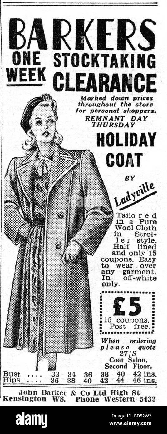 1940s newspaper adverts hi-res stock photography and images - Alamy