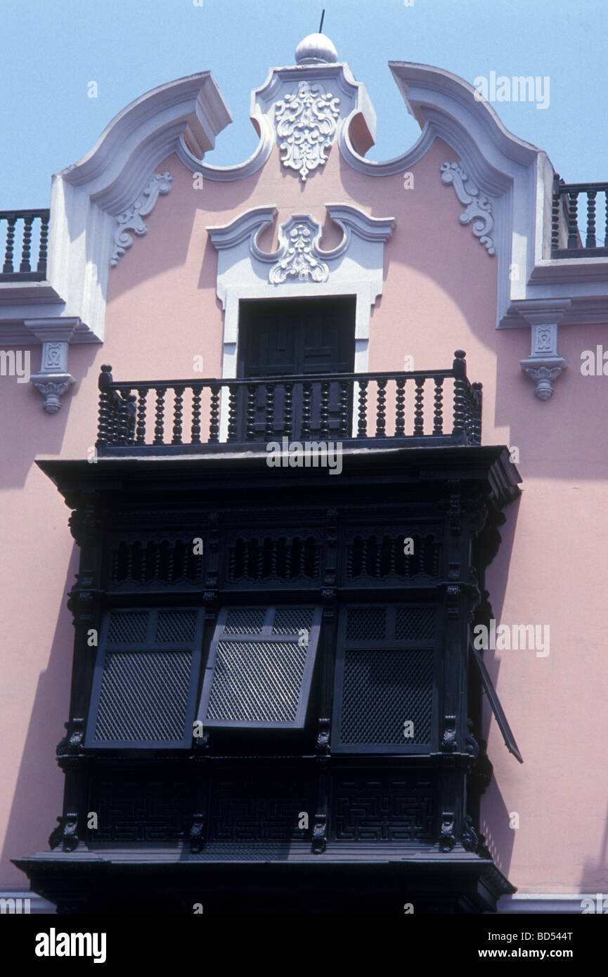 mansion detail lima central peru Stock Photo - Alamy