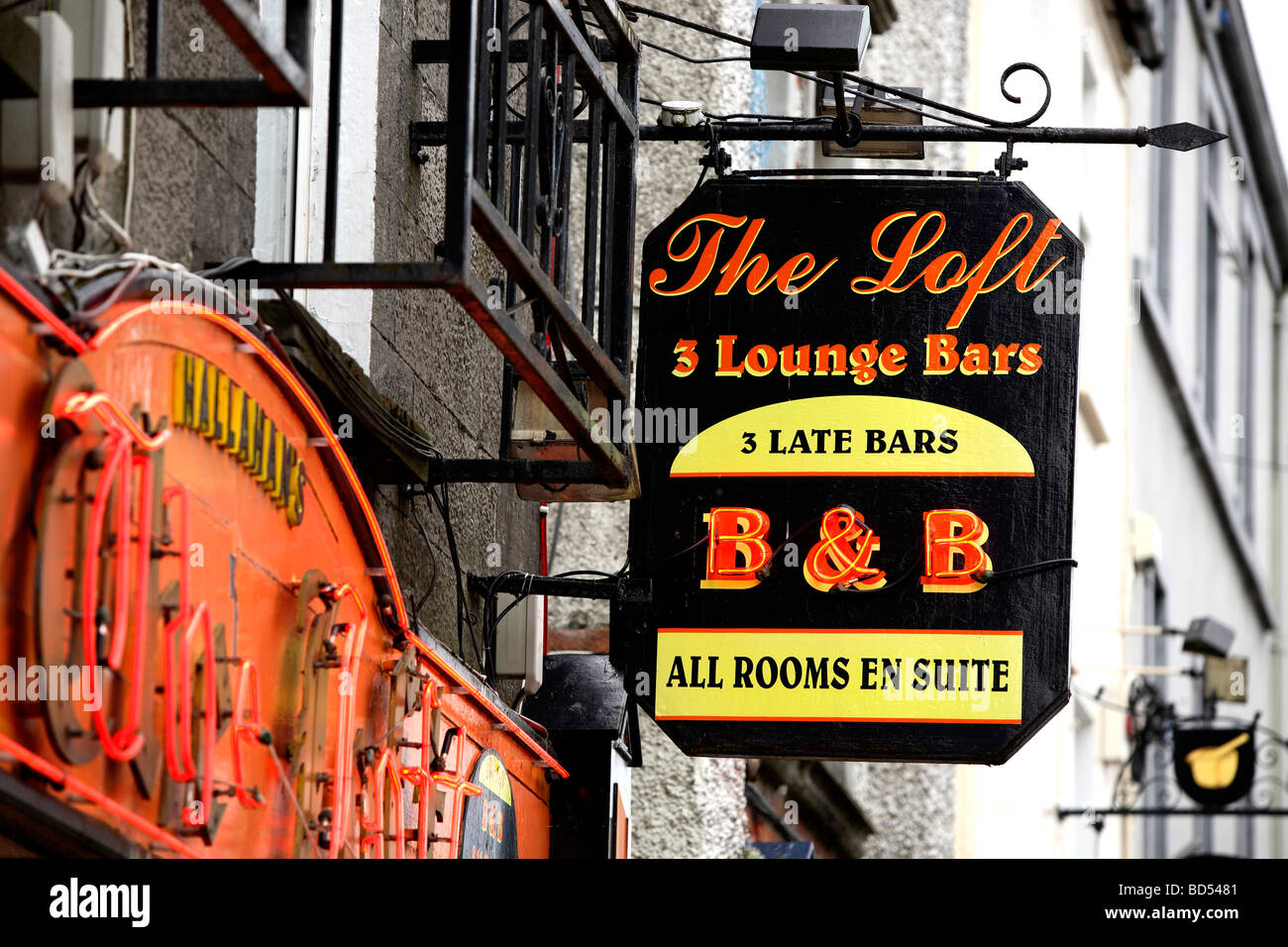 Street and Shop Signs Ballin County Mayo Ireland Stock Photo - Alamy