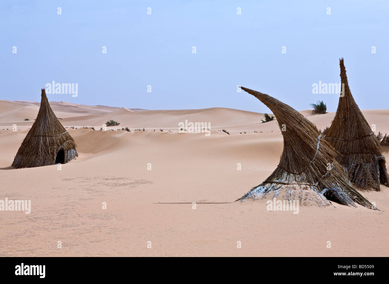 Libya Sahara desert a tuareg village in the Ubari lakes area Stock ...