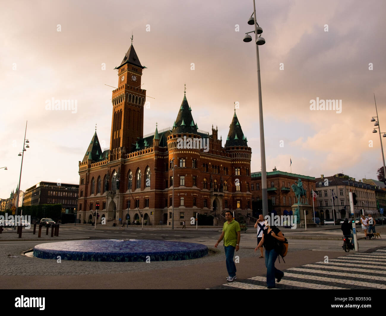 Downtown Helsingborg, with City Hall in the background Stock Photo - Alamy