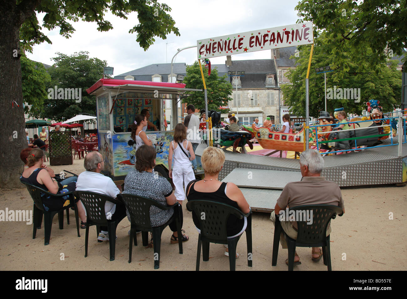 Scene at a French Fairground Stock Photo - Alamy