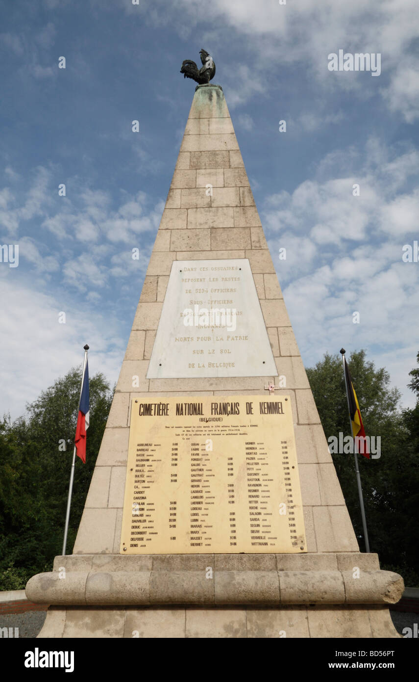 The memorial obelisk at the centre of the French National Cemetery ...
