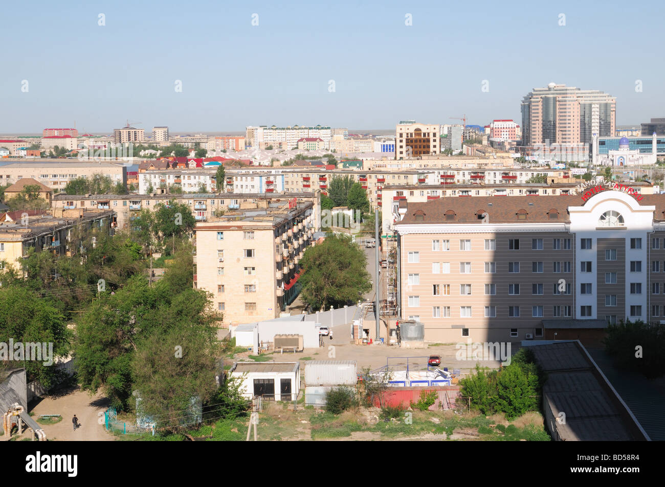 general view of the city of Atyrau in Western Kazakhstan showing new ...