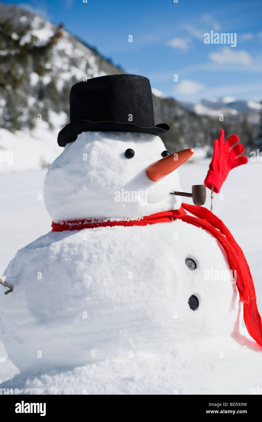 Snowman with top hat hi-res stock photography and images - Alamy