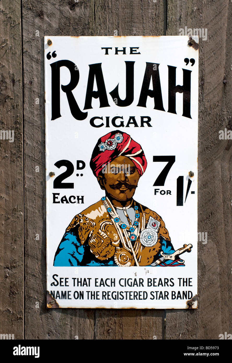 Victorian advertising sign for Rajah cigars Stock Photo - Alamy