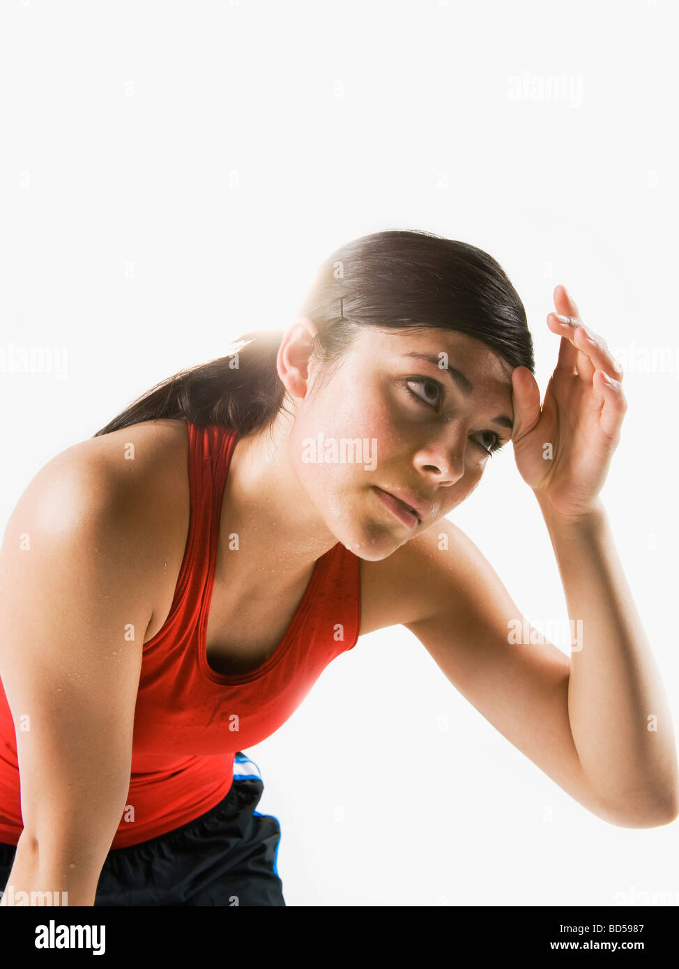 Woman tired from training Stock Photo - Alamy