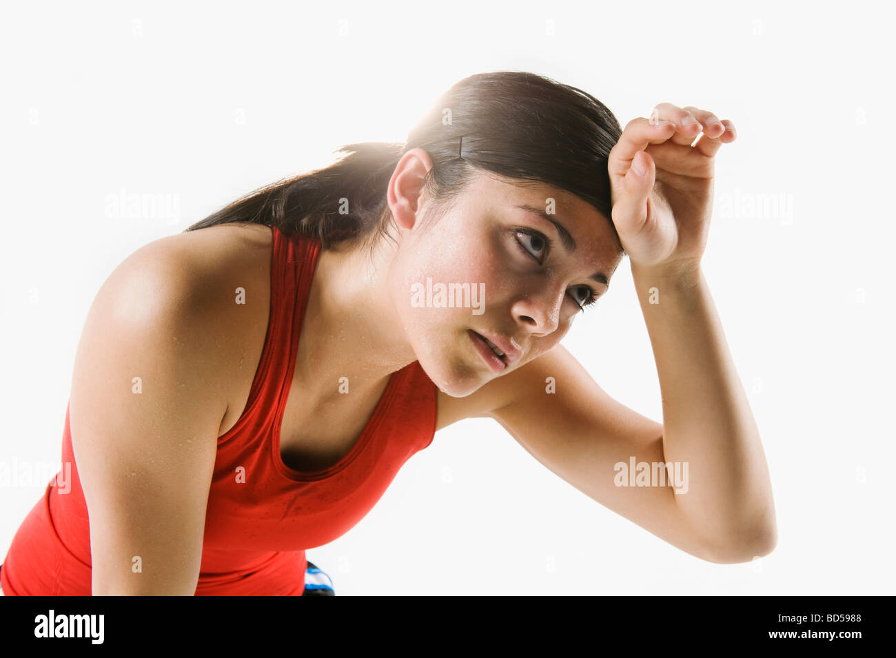 Woman tired from training Stock Photo - Alamy