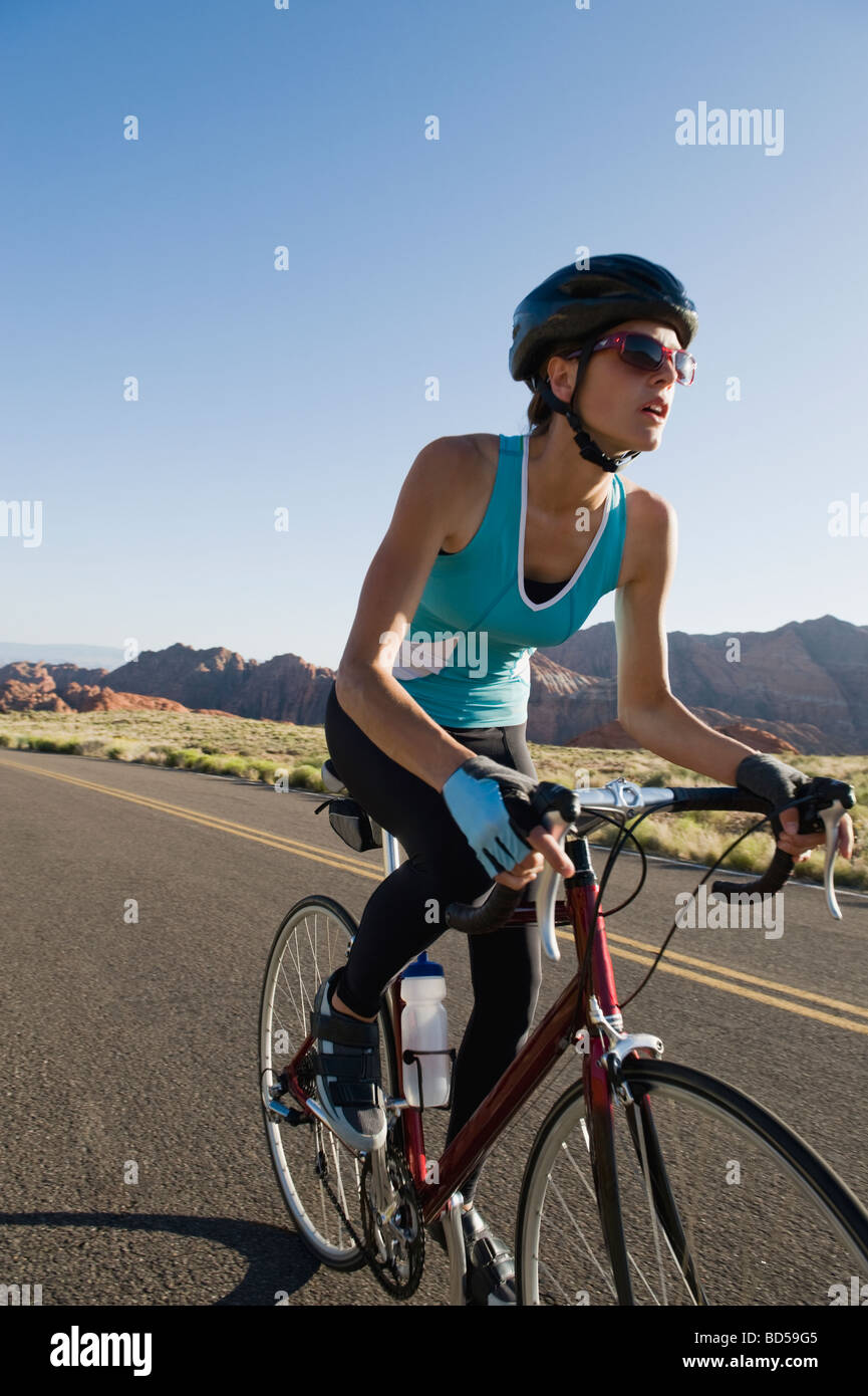 Biker on the road Stock Photo - Alamy