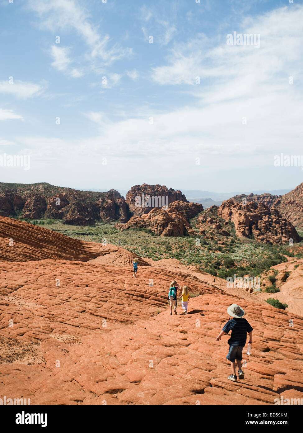 A father with kids at Red Rock Stock Photo - Alamy