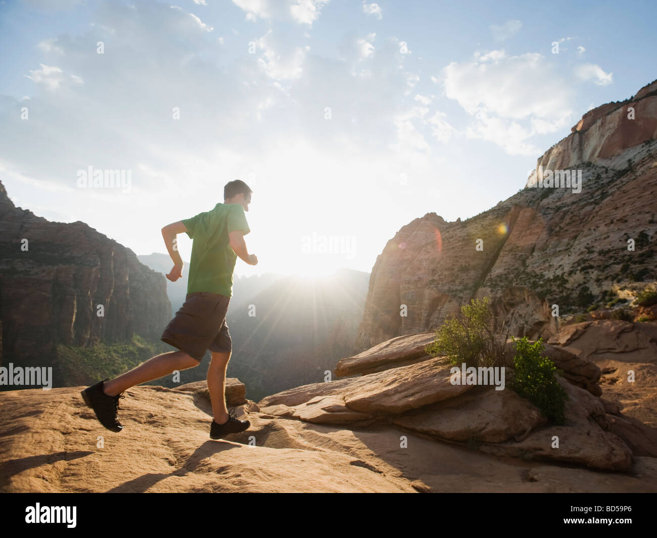 A man running at Red Rock Stock Photo - Alamy