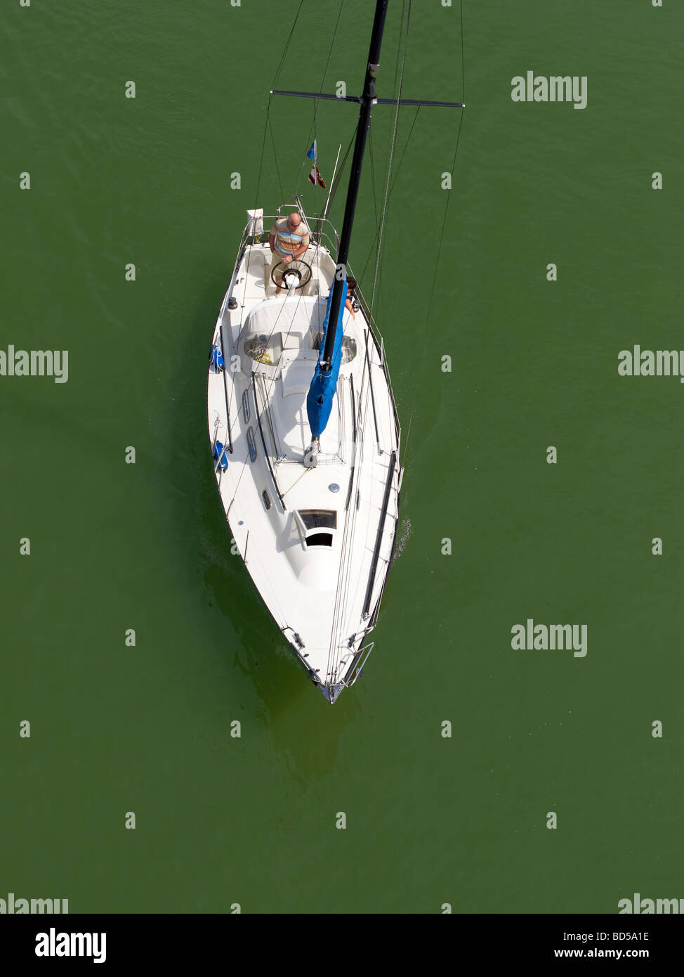 overhead view from a sailing yacht Stock Photo - Alamy