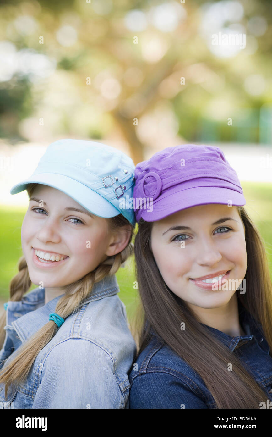 Two sisters outdoors Stock Photo - Alamy