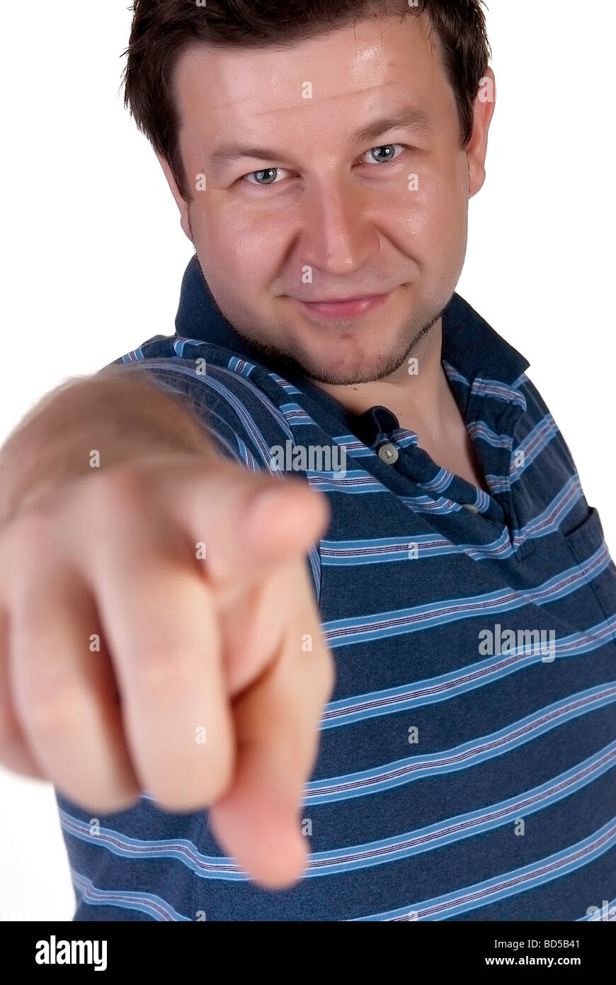 Man pointing a finger Stock Photo - Alamy