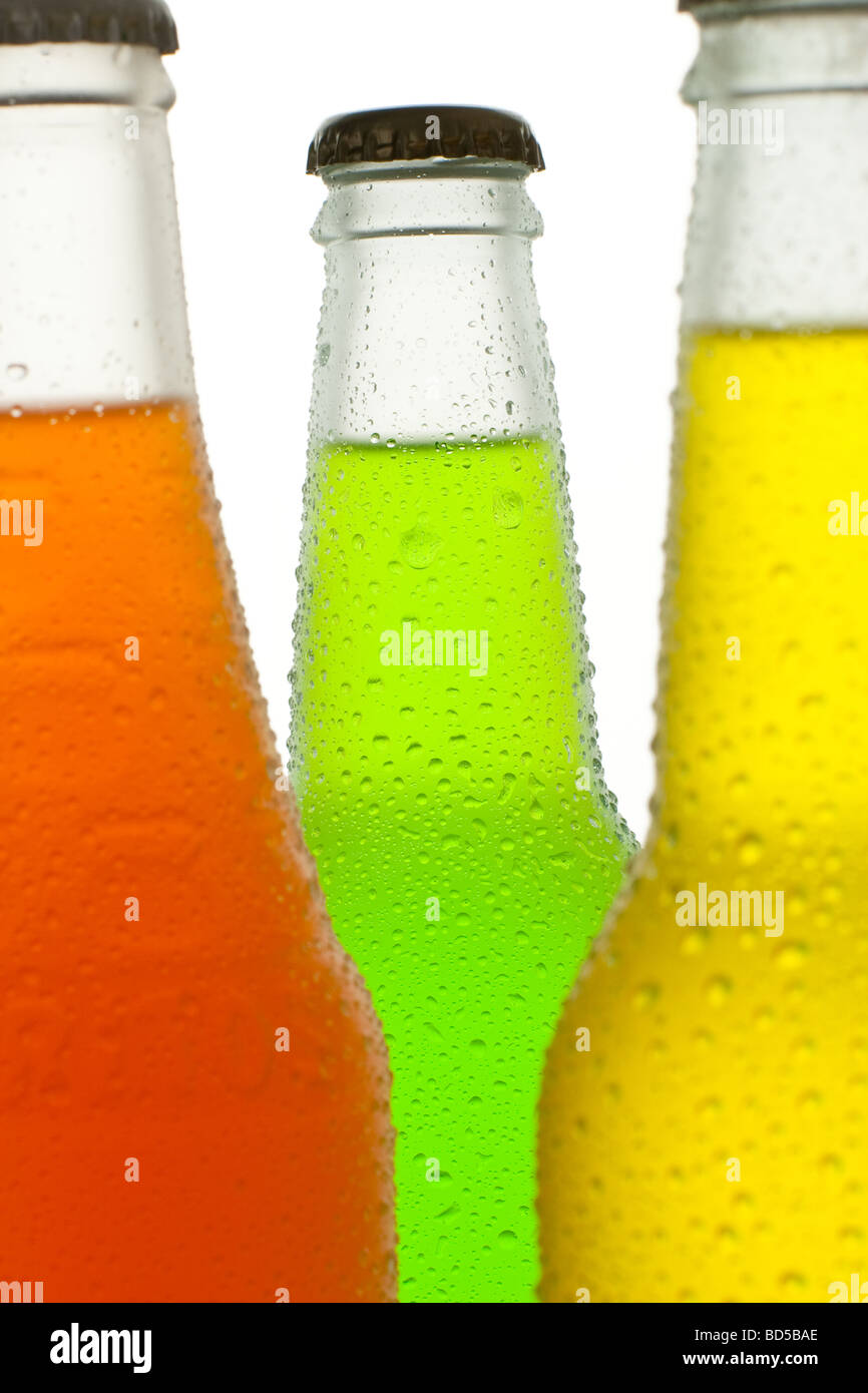 Ice cold drinks in a bottles on white background Stock Photo - Alamy