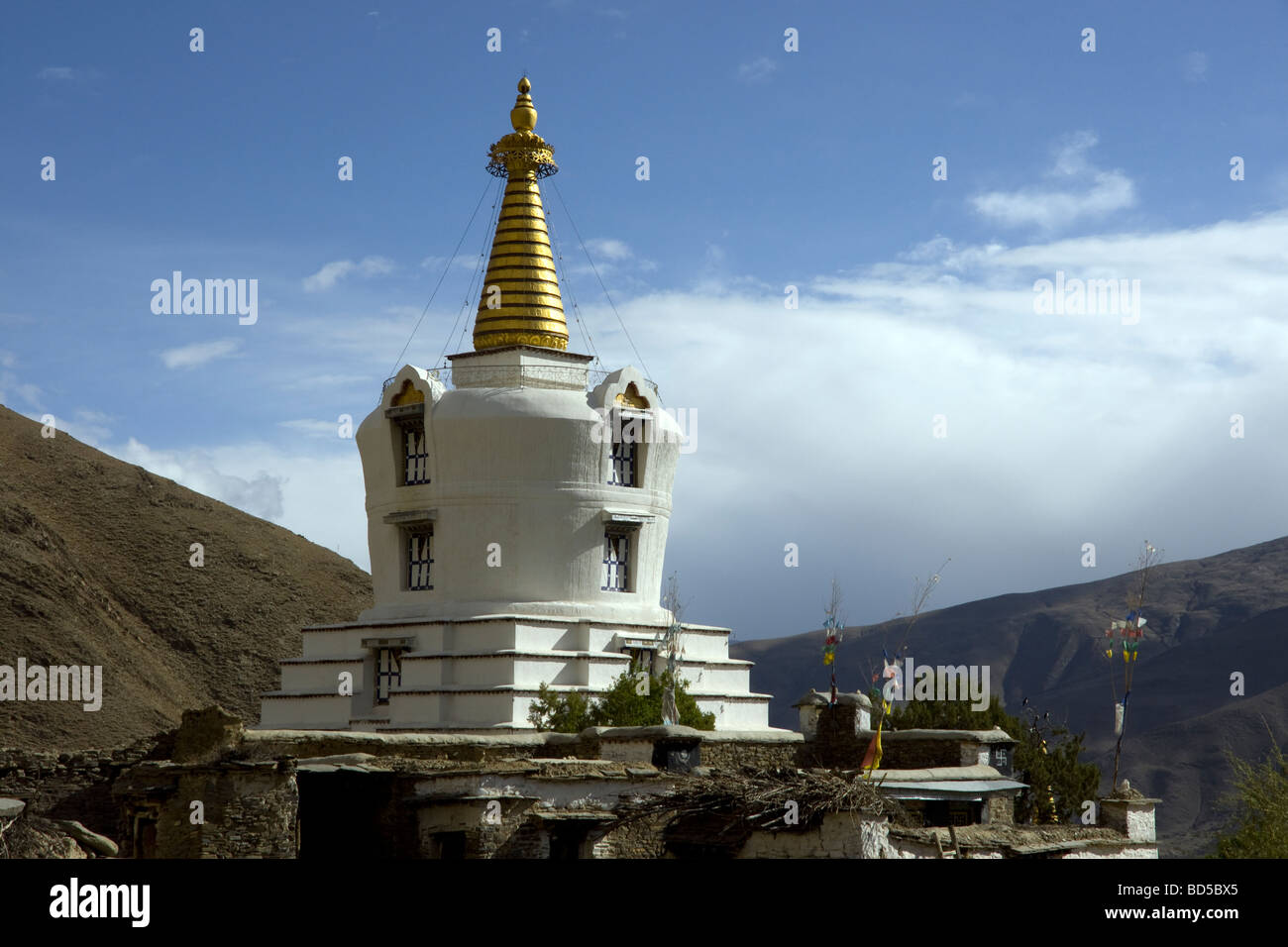 the new white chorten built with taiwanese funds just outside of the ...