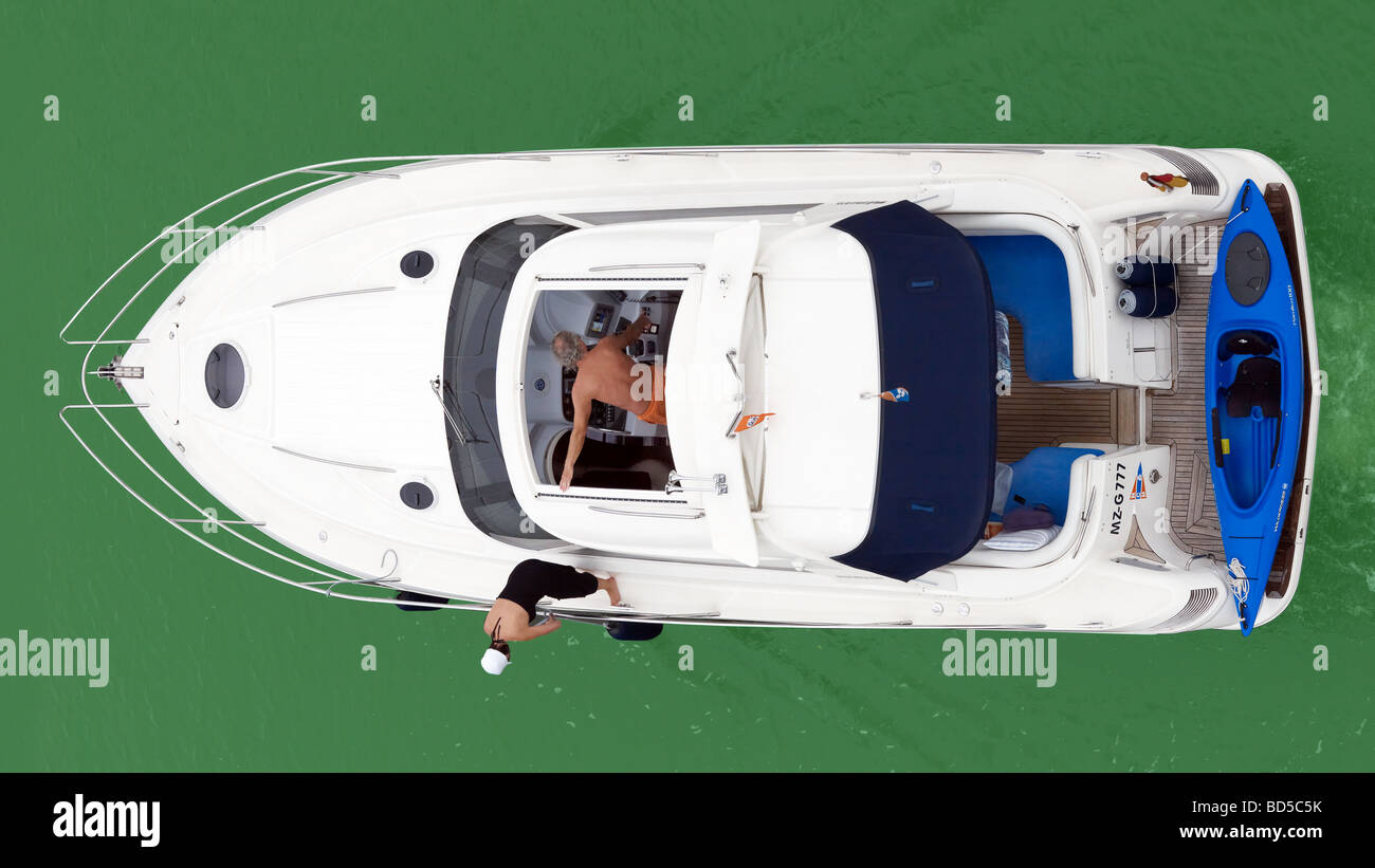 overhead view from a motorboat Stock Photo - Alamy