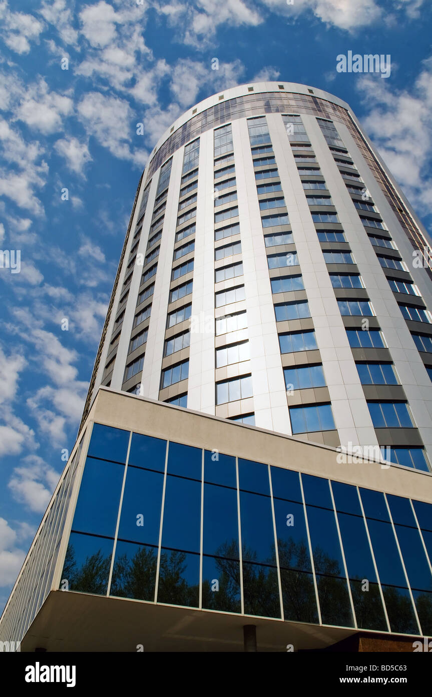 corporate tower building over blue sky Stock Photo - Alamy